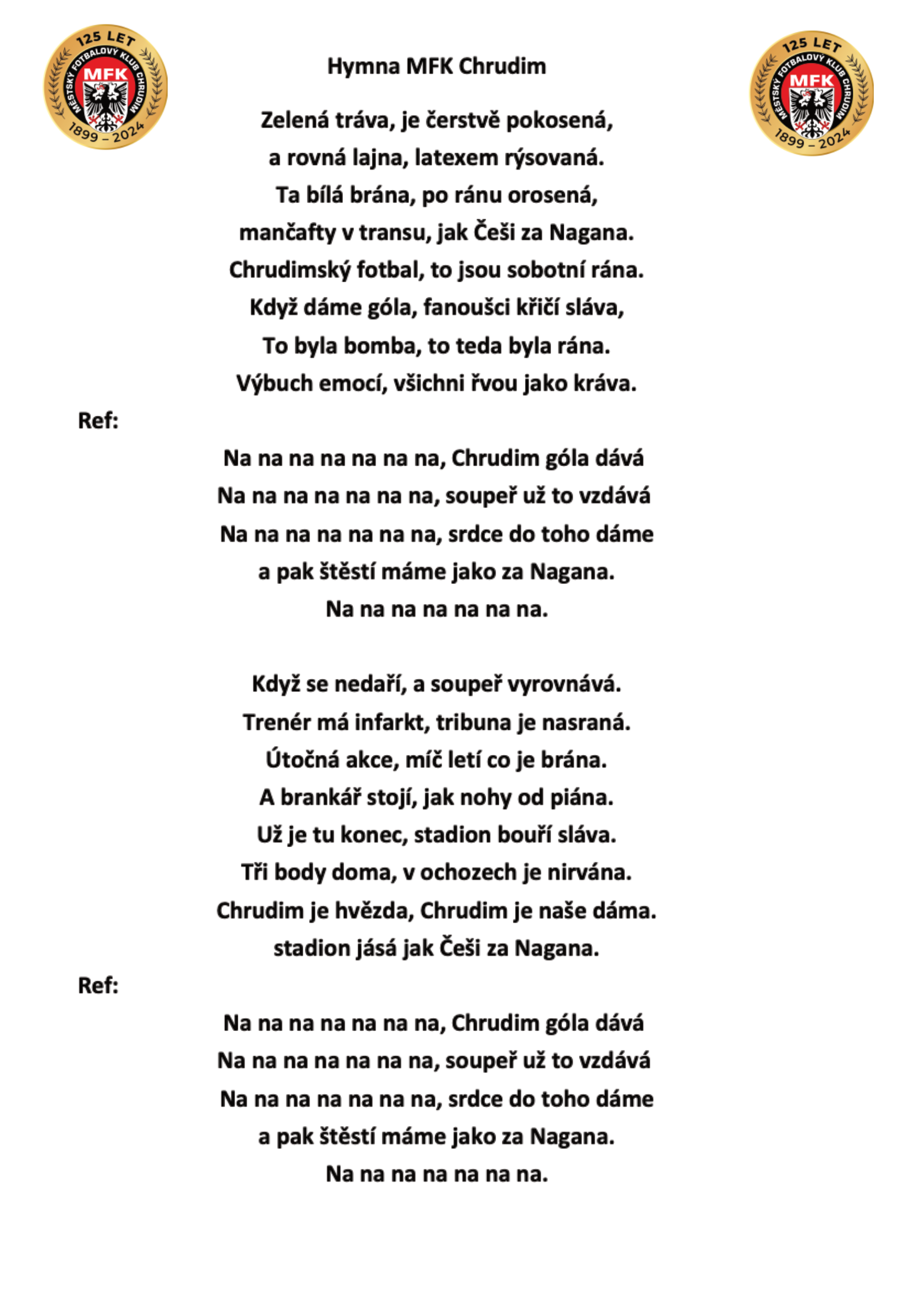 MFK Chrudim má klubovou hymnu. Poslechni si jí! | MFK Chrudim
